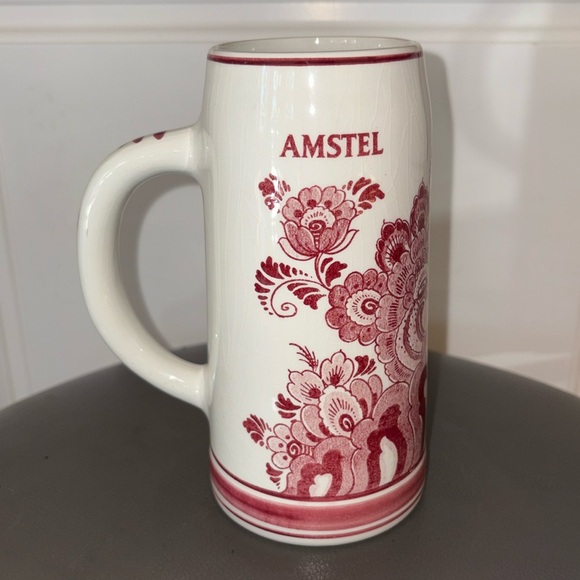 Red Delft | Dining | Vintage Delft Red And White Amstel Tankard Beer ...
